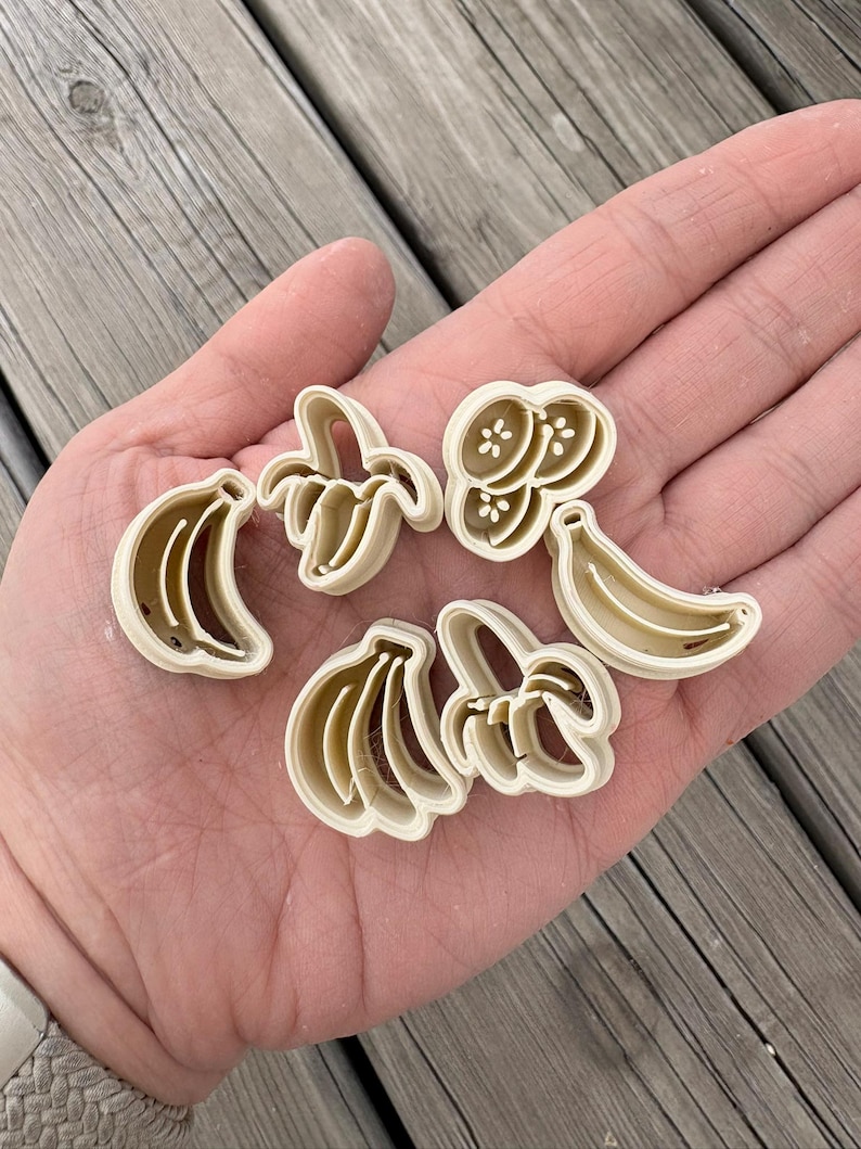 Banana Polymer Clay Cutter Set | 3D Printed Fruit Shape Earring Cutters ...