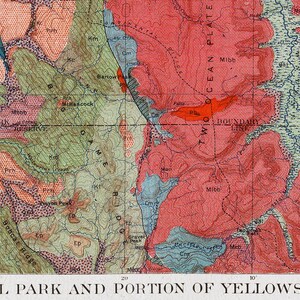 Yellowstone Geological Chart Wall Hanging Wood Poster Hanger | Etsy