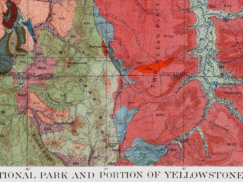 Yellowstone Geological Chart Wall Hanging Wood Poster Hanger | Etsy