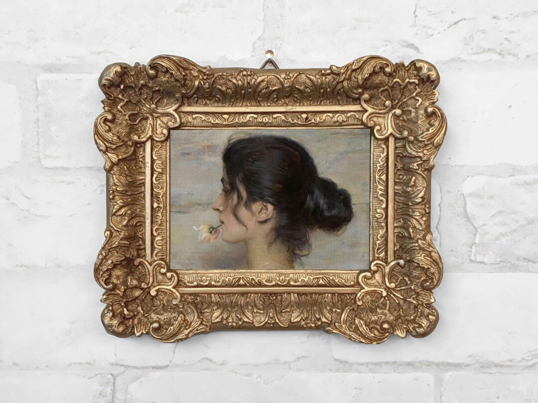 Framed Woman Portrait Print: Vintage Wall Art, Antique Decor - No. 102 ...