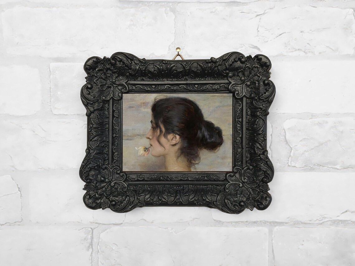 Framed Woman Portrait Print: Vintage Wall Art, Antique Decor - No. 102 ...