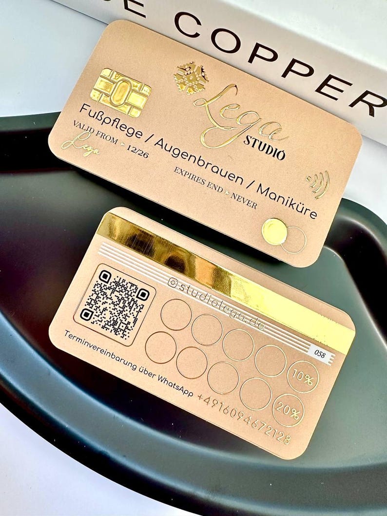 Gold Foil Loyalty Cards | Luxury Beauty Salon Reward Cards | Sticker ...