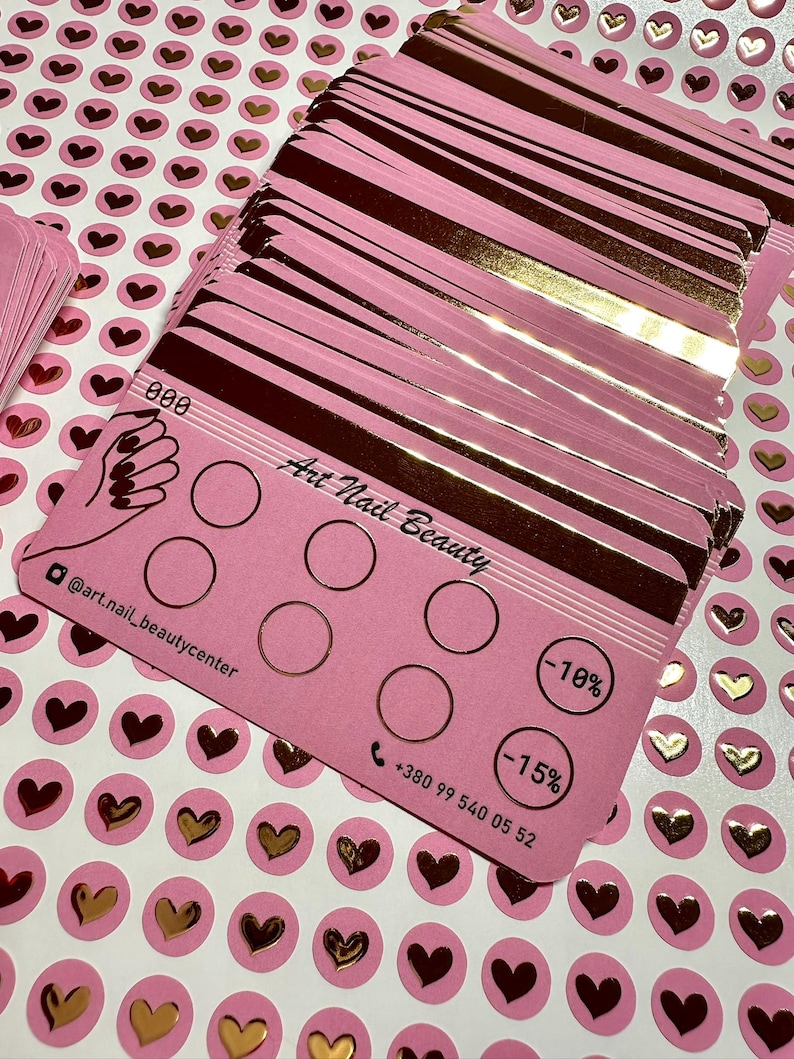 Gold Foil Loyalty Cards | Luxury Beauty Salon Reward Cards | Sticker ...