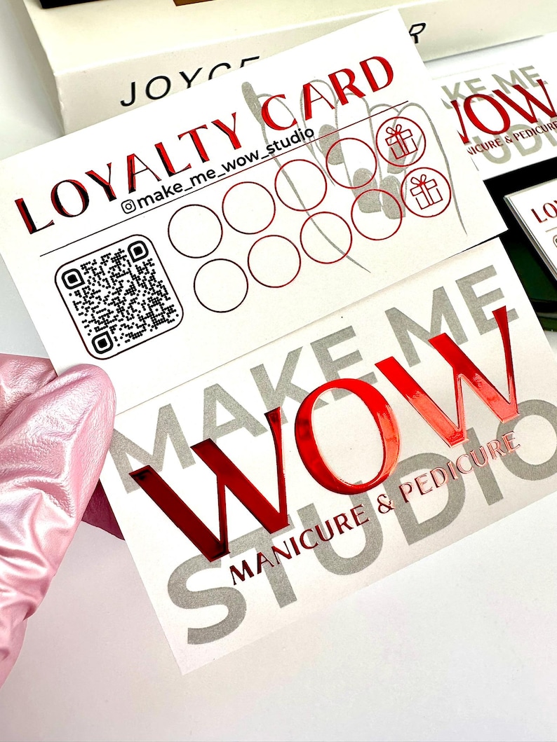 Silver Foil Loyalty Cards | Luxury Beauty Salon Reward Cards | Premium ...