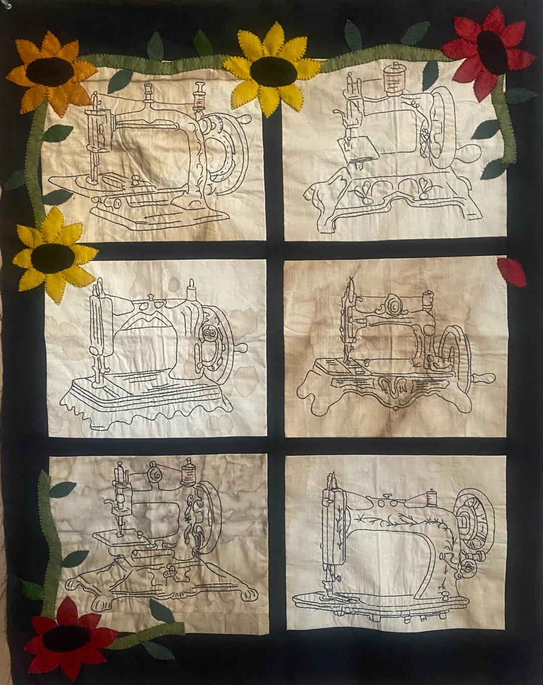 Sunflowers & Sewing Machines - Etsy