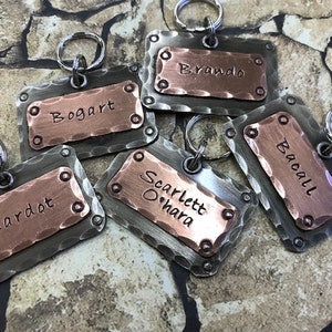 Large Dog Tag - Personalized Pet ID Tag With Hand Stamped and Engraved ...