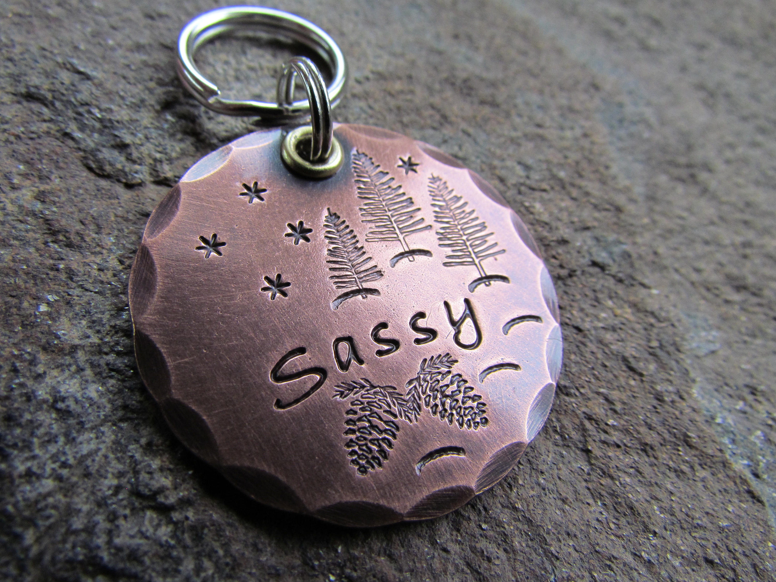 SNOW on the PINES Handmade Dog Tag - Personalized Winter Scene Pet ID ...