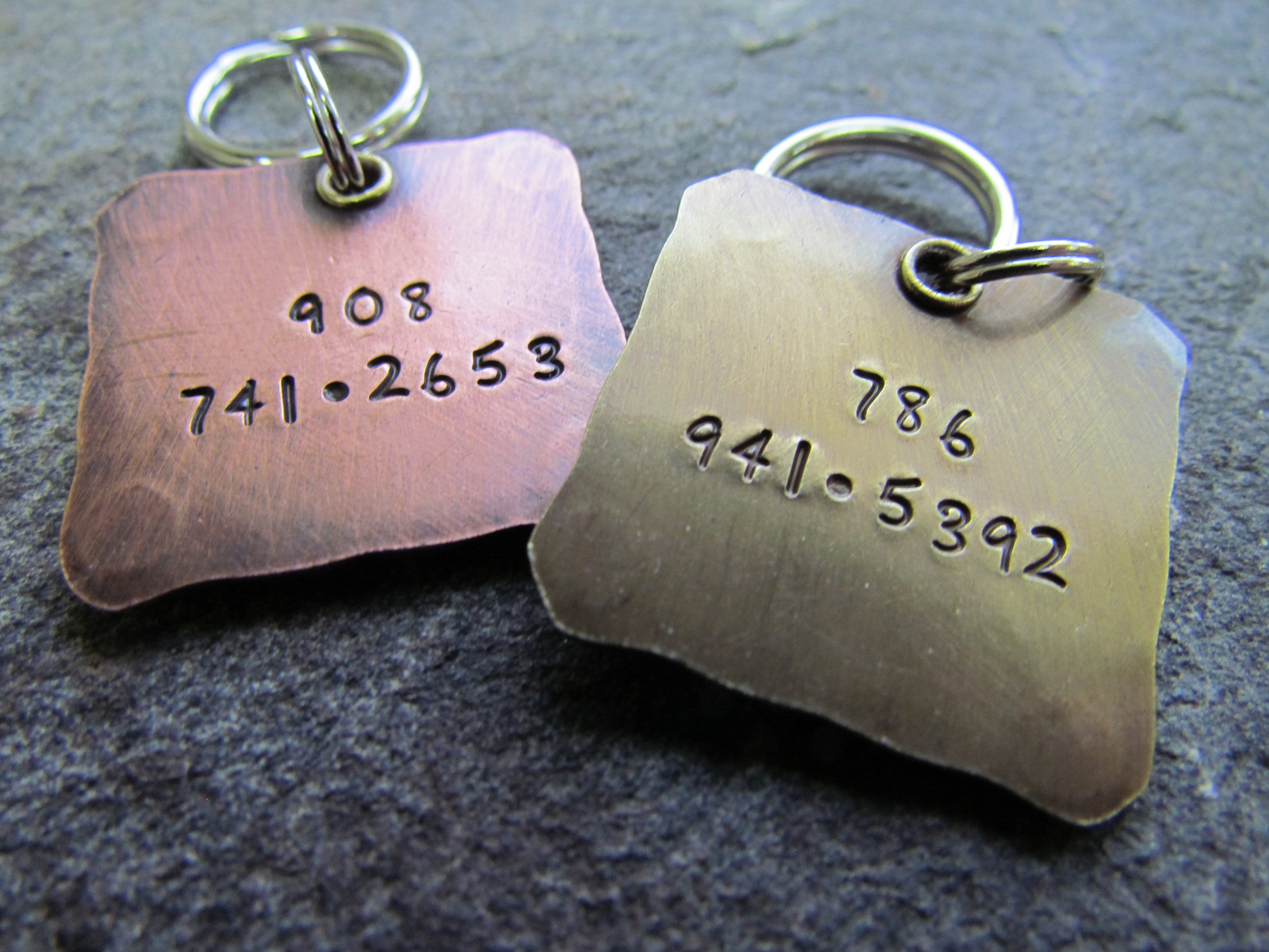Hand Stamped Pet ID Tag - Personalized Pet/dog Tag - Dog Collar Tag ...