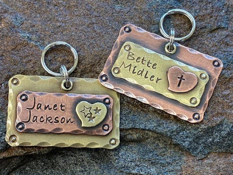 Hand-stamped Metal Dog Tag – Custom Pet ID, USA Made - Etsy