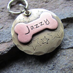 Large Dog Tag With Bone - Dog Collar Tag - Personalized Pet ID Tag ...