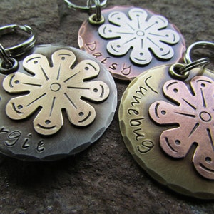 Pet Tag - Dog Tag - Dog Id Tag - Flower Pet Id Tag - Custom Pet ID Tag ...
