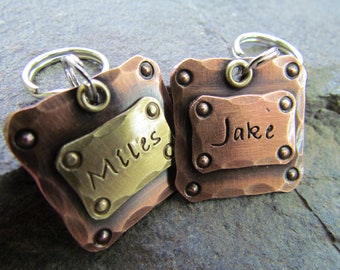 Hand Stamped Pet ID Tag Personalized Pet/dog Tag Dog Collar Tag ...