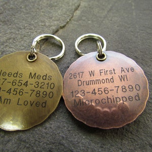 Large Dog Tag With Bone - Dog Collar Tag - Personalized Pet ID Tag ...