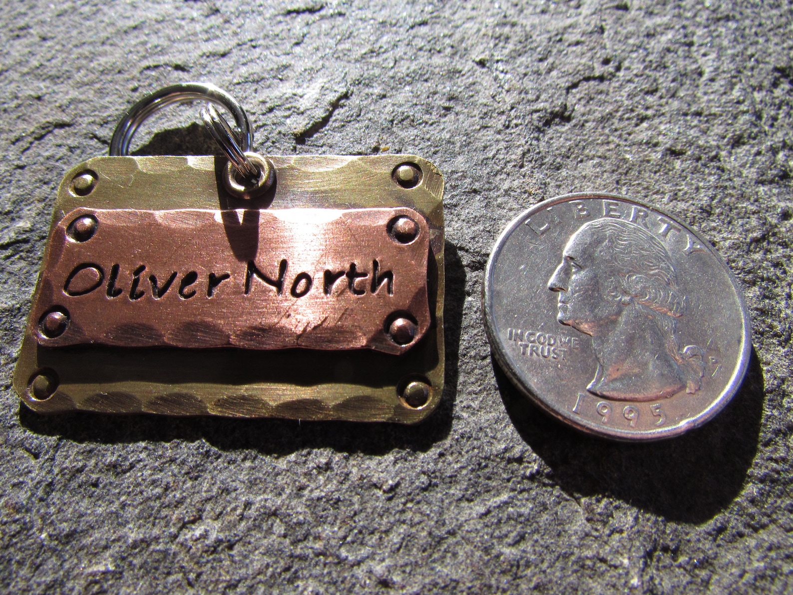 Large Dog Tag Personalized Pet ID Tag With Hand Stamped and Engraved ...