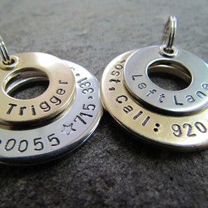 Moon Shadow Rugged Stainless Steel and Brass Dog Tag - Washer Pet ID ...