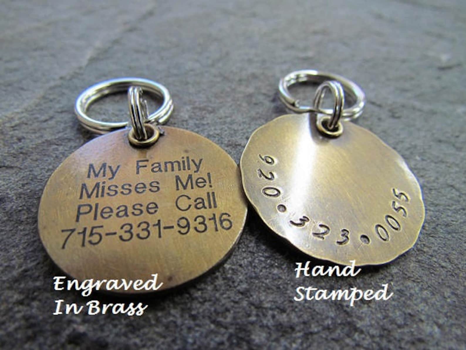 Hand Stamped Dog Tag Handmade Pet Identification Available - Etsy