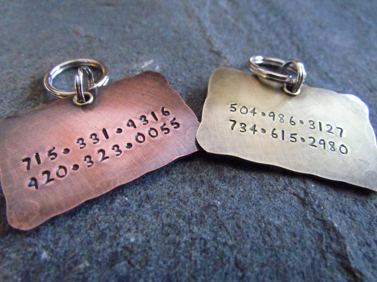 Large Dog Tag Personalized Pet ID Tag With Hand Stamped and Engraved ...