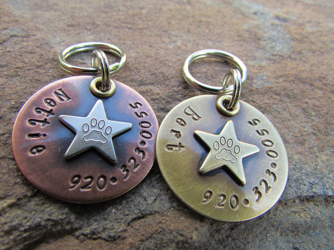 Dog Tag - Pet Tag - Pet ID Tag - Thin Blue Line Collar Tag - Star Pet ...