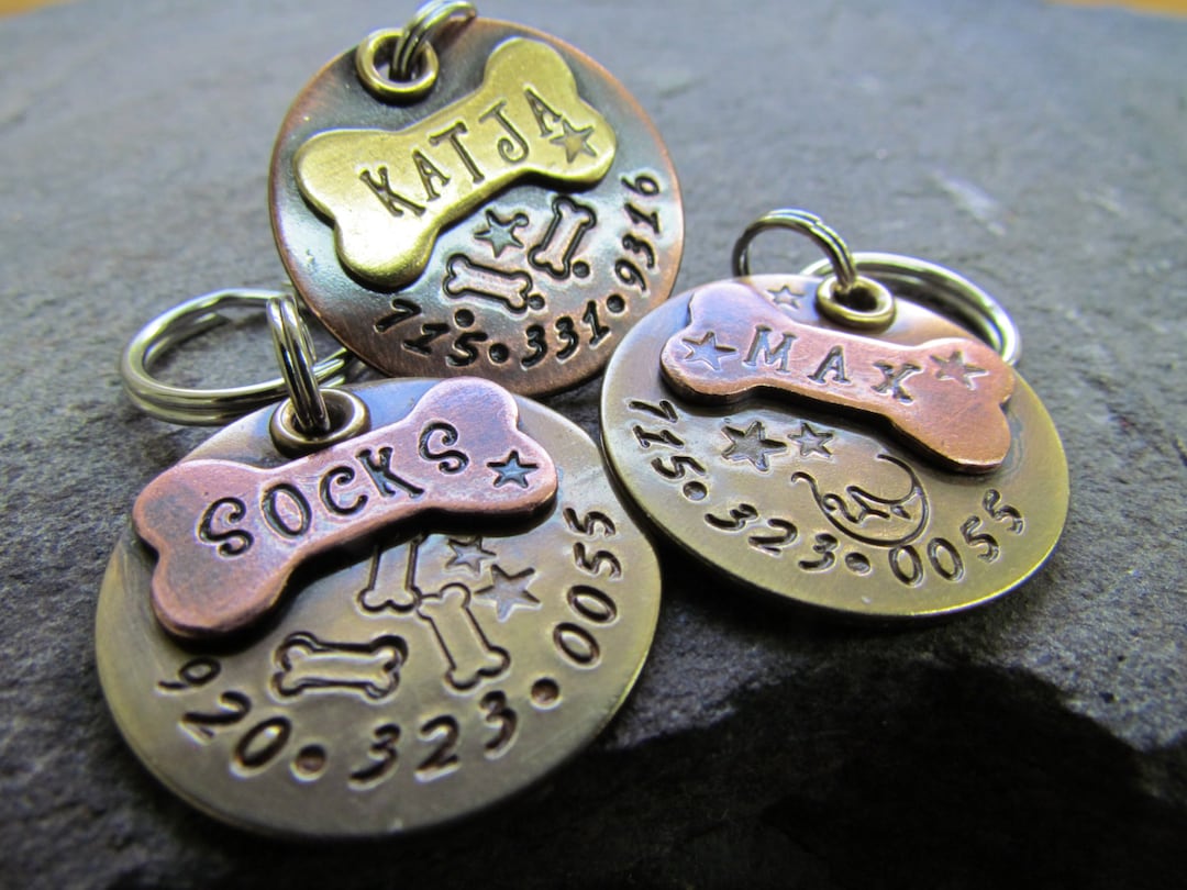 TAG - Dog Bone Pet ID Tag - Dog Tag - Pet Tag - Dog Collar Tag ...