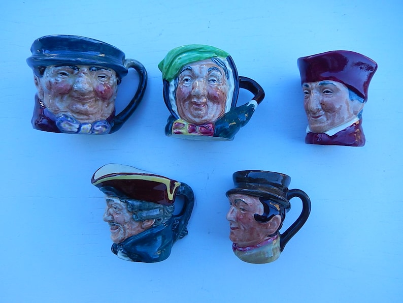 Royal Doulton Lot of 5 Toby Cups - Vintage English Toby Jugs ...