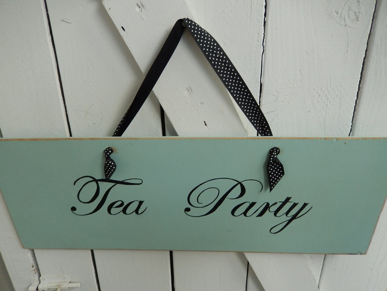 Tea Party Sign - Hand Painted Sign - Wood Sign - Edwardian Script ...