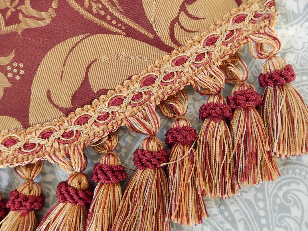 Red Formal Table Runner - Victorian Table Runner - Tasseled Table ...