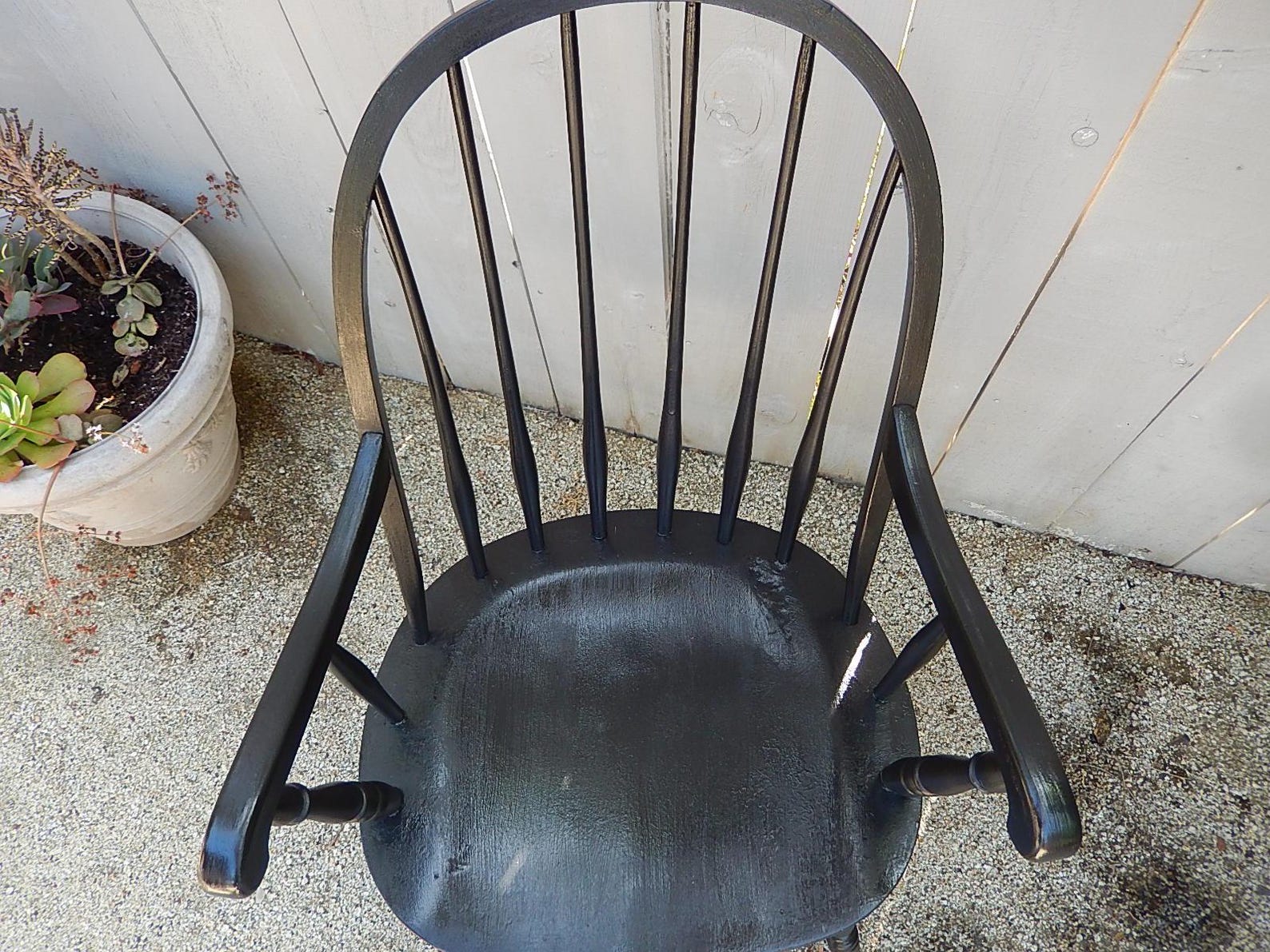 Antique Black Windsor Armchair - Clenched Fist Windsor Chair - Vintage ...