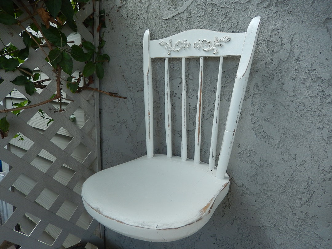Hanging Wall Shelf Shabby Wall Shelf Chair Back Wall Shelf White Curio ...