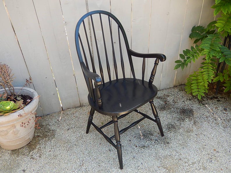 Antique Black Windsor Armchair - Clenched Fist Windsor Chair - Vintage ...