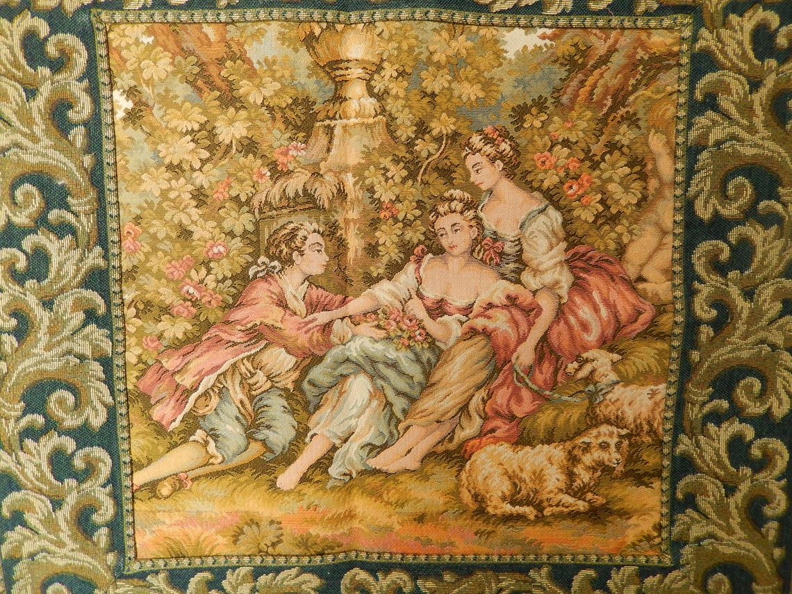 Italian Woven Tapestry Wall Tapestry with Border Genuine | Etsy