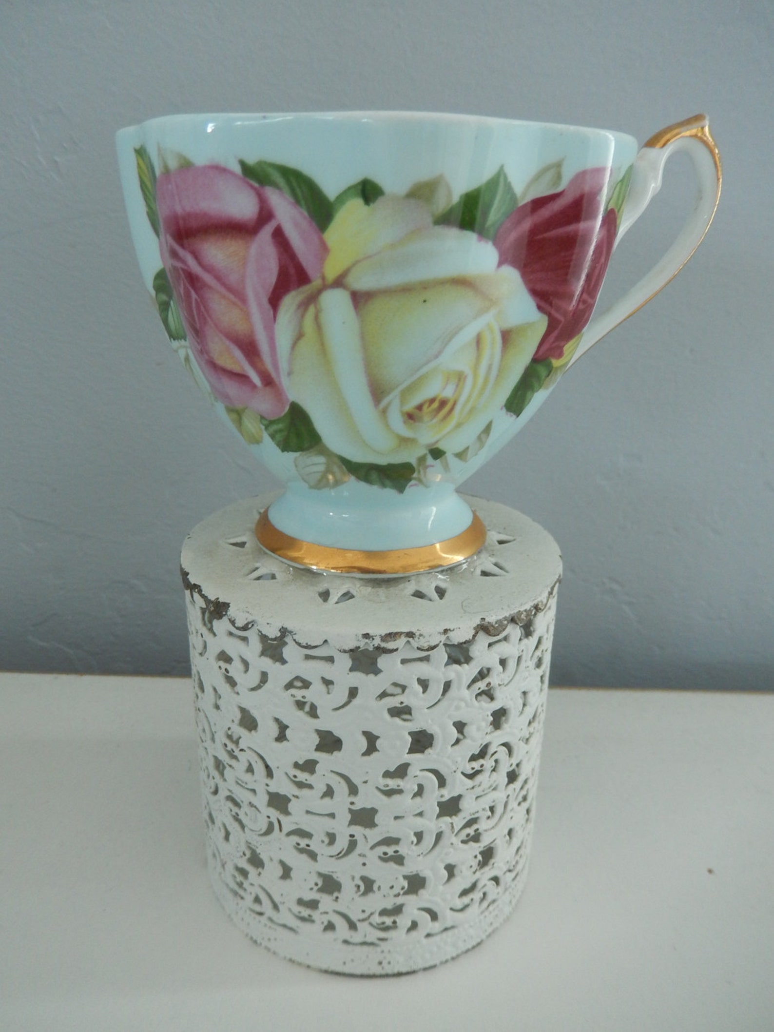 Pedestal China Cup - Shabby China Cup - Teacup Holder - Ring Holder ...