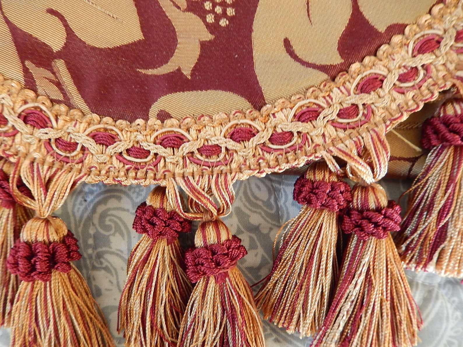 Red Formal Table Runner Victorian Table Runner Tasseled | Etsy
