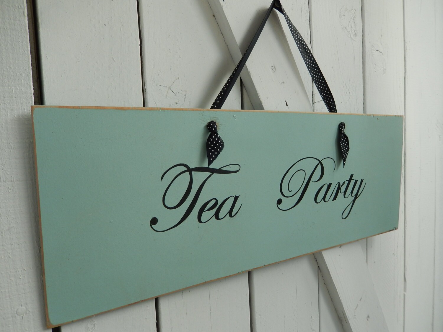 Tea Party Sign - Hand Painted Sign - Wood Sign - Edwardian Script ...