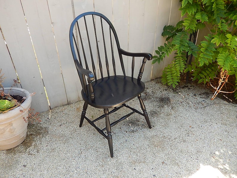 Antique Black Windsor Armchair - Clenched Fist Windsor Chair - Vintage ...