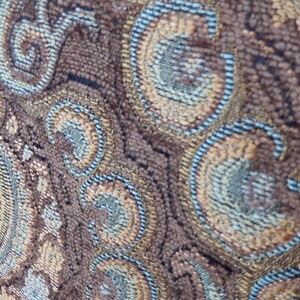 Brown Blue Table Runner Victorian Design Table Runner Tasseled Table ...