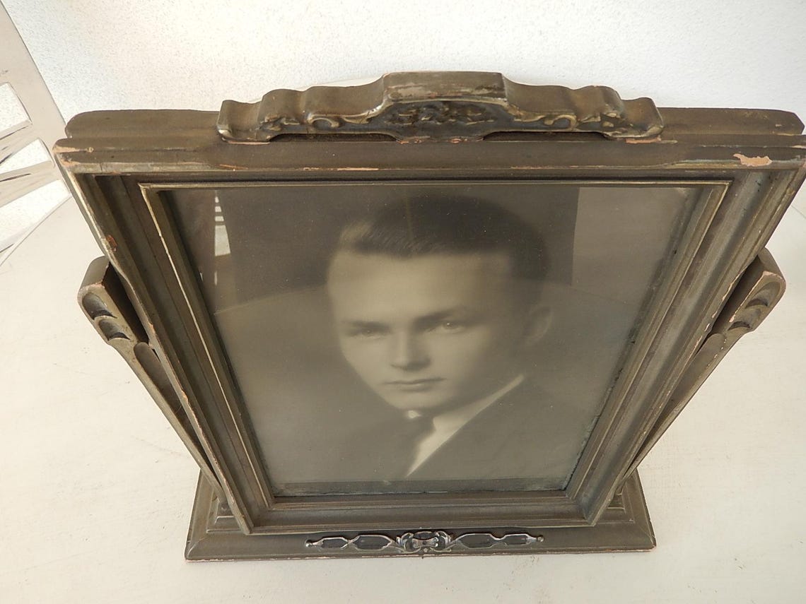 Antique Swivel Tilt Frame - Art Deco Picture Frame - 12 in Silver Tilt ...