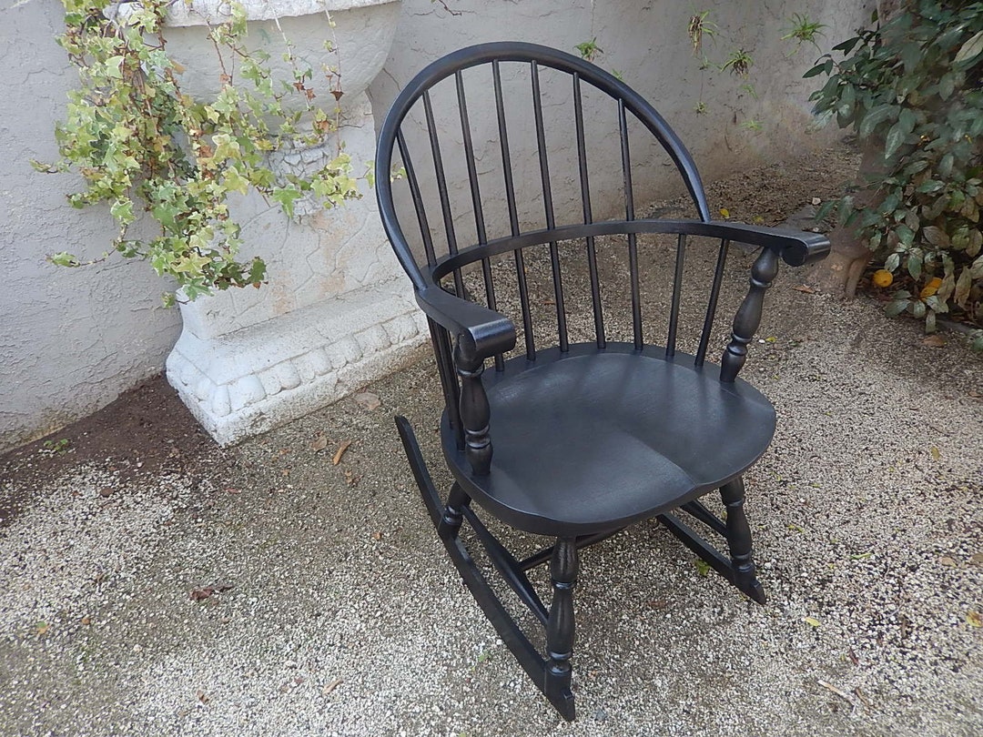 Antique Windsor Rocking Chair - Painted Black Windsor Rocking Chair ...