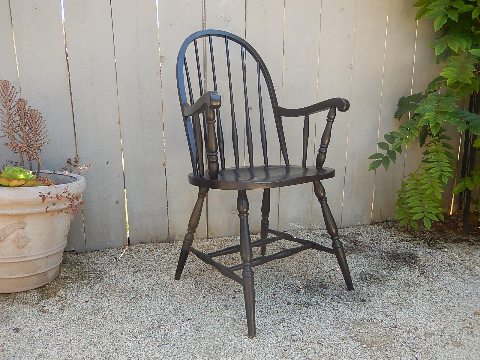 Antique Black Windsor Armchair - Clenched Fist Windsor Chair - Vintage ...
