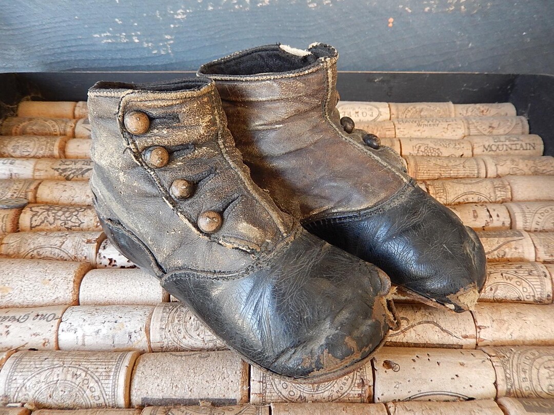 Antique Victorian Childs Shoes - 19th Century Handmade Childs/baby ...