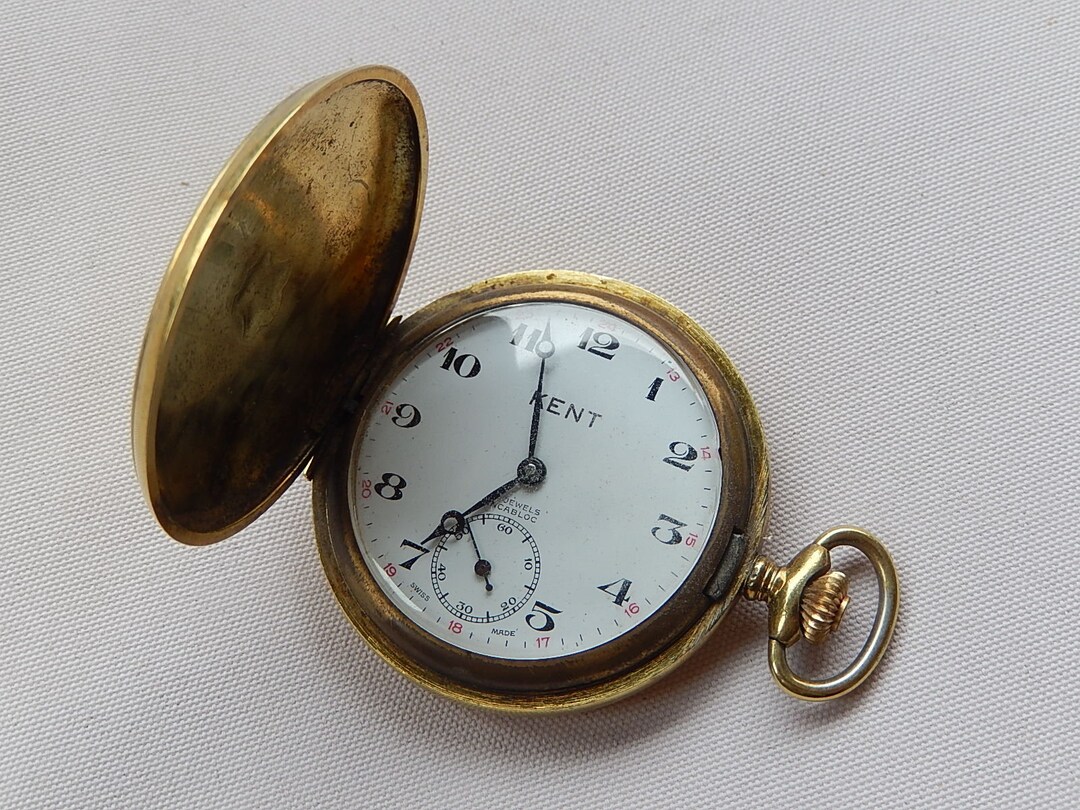 Vintage Pocket Watch Kent Pocket Watch Swiss Made Ancre De - Etsy
