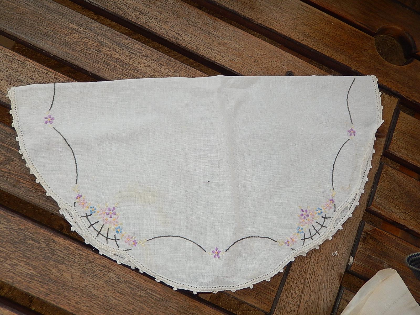 Antique Linens and Trims - Lot of 9 Embroidered and Crocheted Linens ...