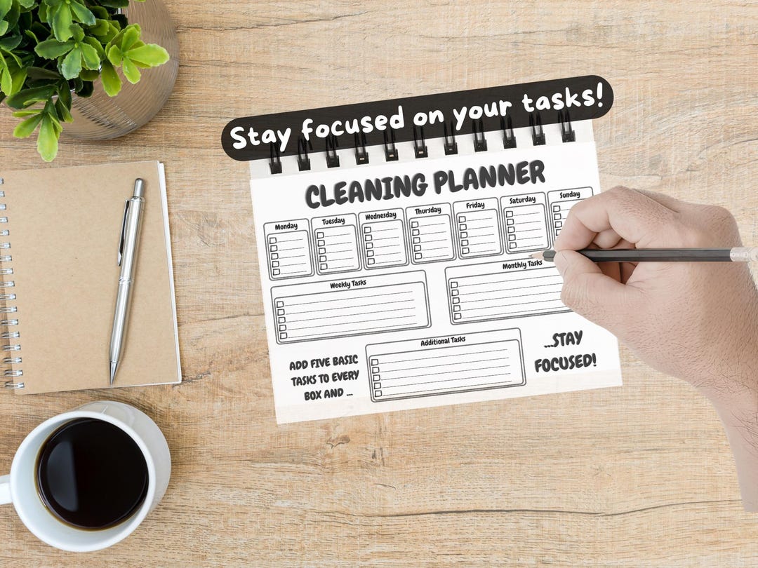 Cleaning Planner Printable | Weekly & Monthly Cleaning Schedule ...
