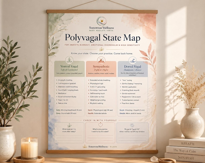 Polyvagal State Chart | Nervous System Regulation Guide (digital PDF ...