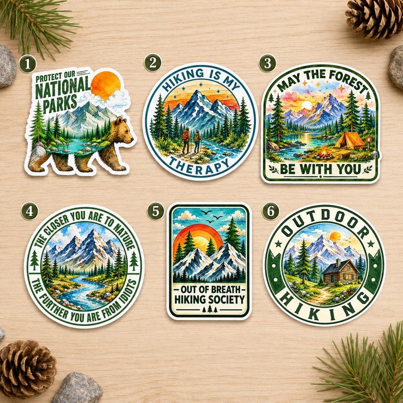 National Park Sticker Bundle, Outdoor Adventure Vinyl Decals, Gift for ...