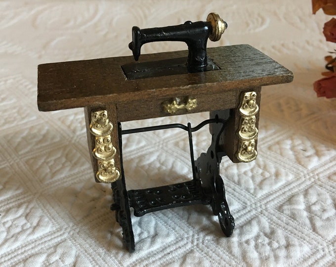 Vintage Miniature Treadle Sewing Machine With Fancy Foot Petal and ...