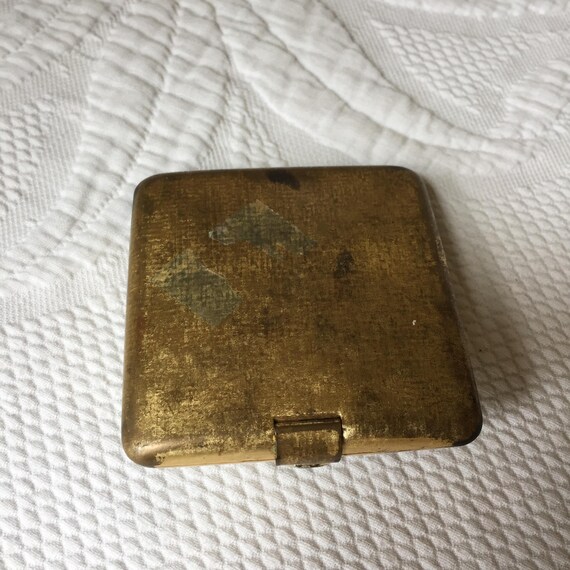 Vintage Avon Compact. Brushed Gold Square Powder Comp… - Gem