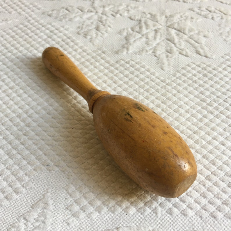 Vintage Darning Egg W/ Handle. Long Oval Egg Shape Darner. Great for ...