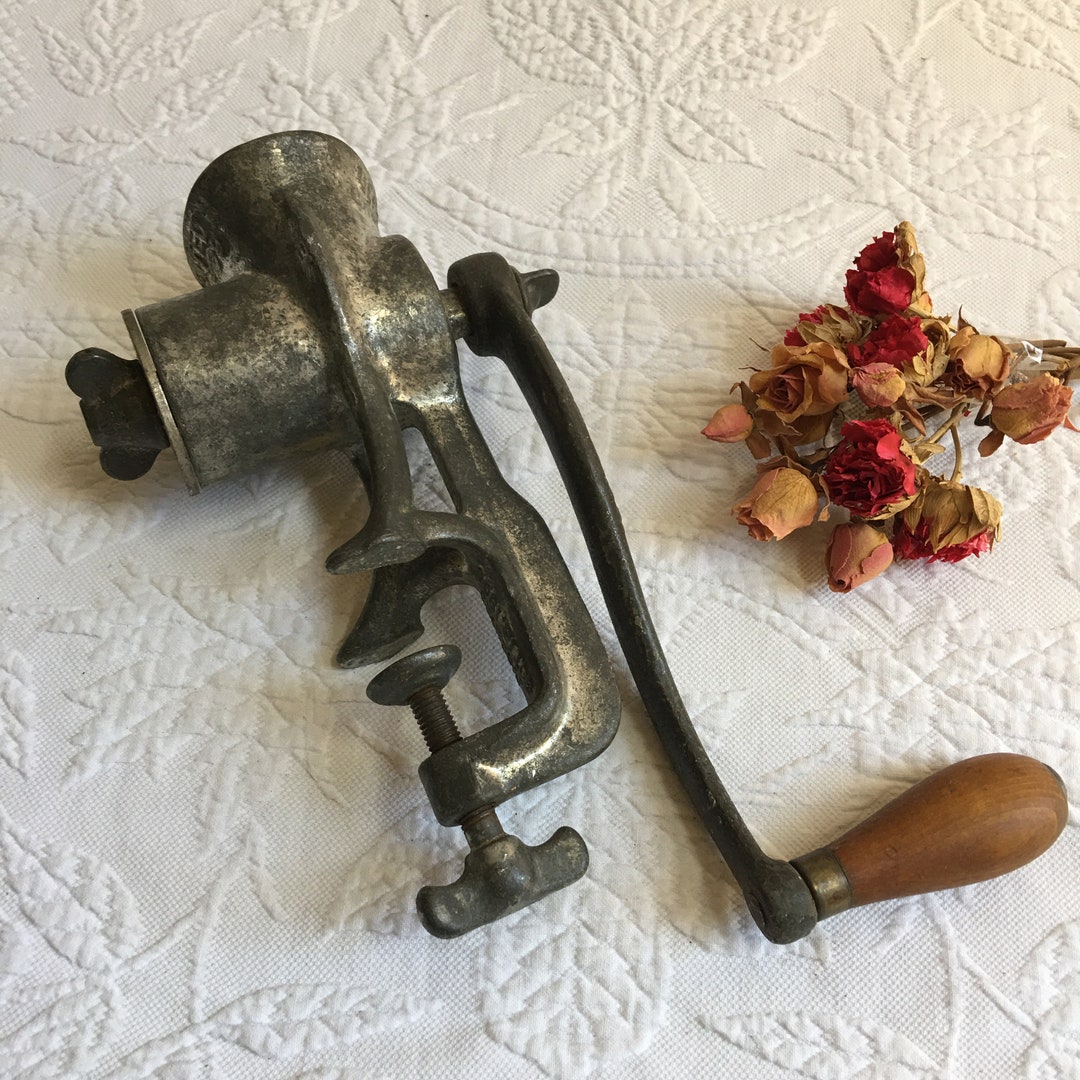 Antique Meat Grinder. Table Clamp on Bottom of Hand Cranking Meat ...