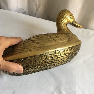 Vintage Solid Brass Duck Container. Detailed Duck Figurine From ...