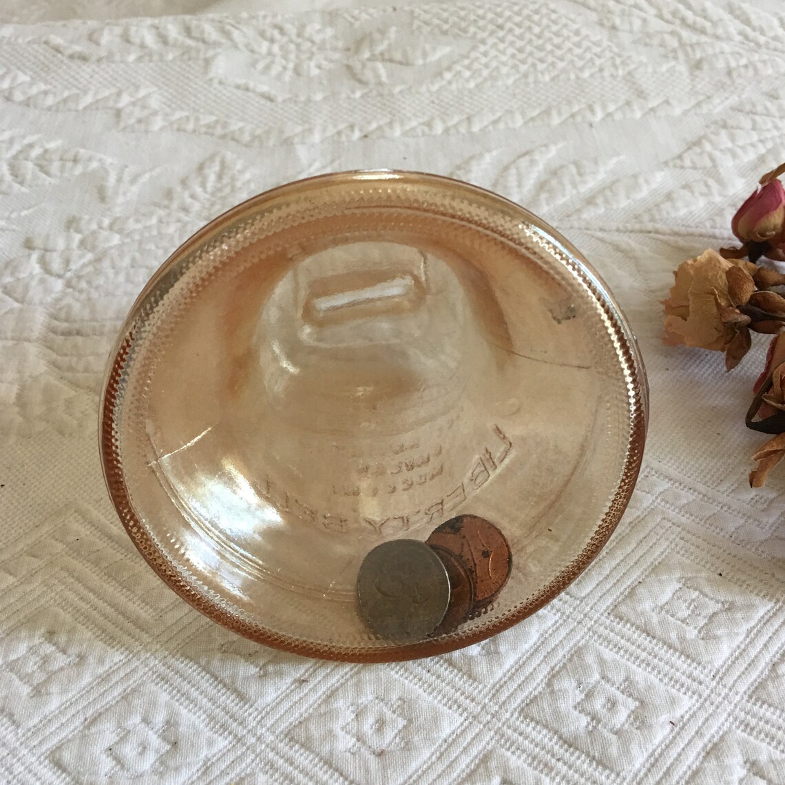 Vintage Liberty Bell Glass Bank. Champagne Colored Glass Bell - Etsy